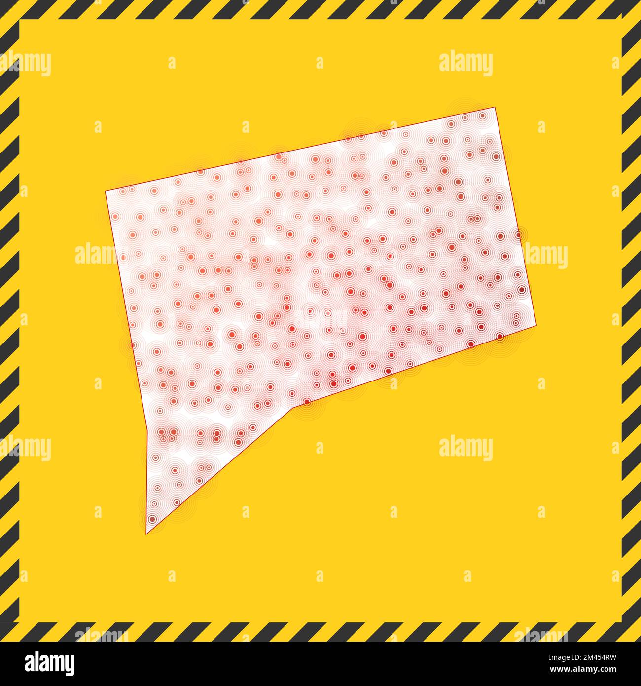 Connecticut closed - virus danger sign. Lockdown US state icon. Black ...