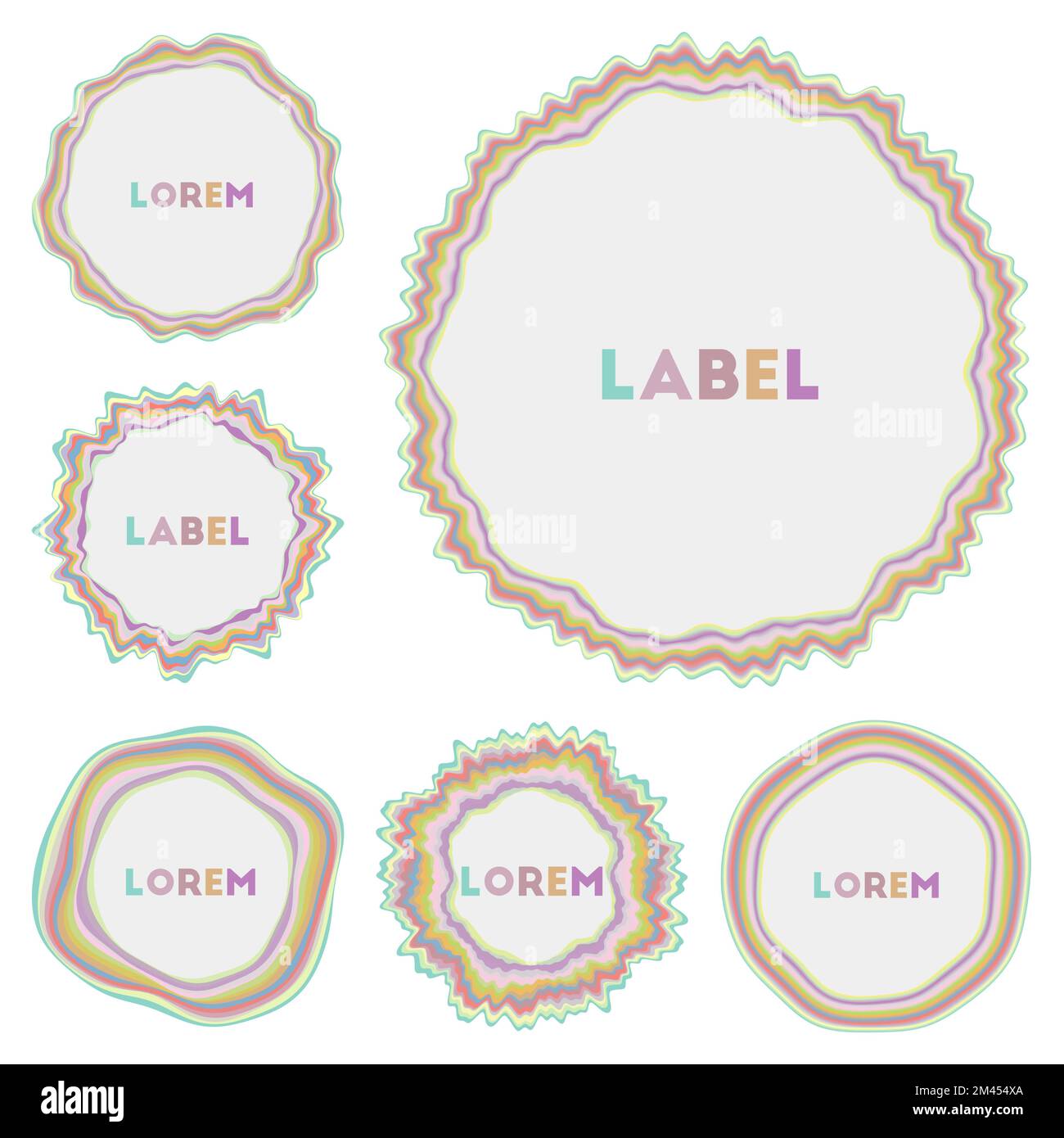 Collection of round shapes. Artistic circular backgrounds. Vibrant ...