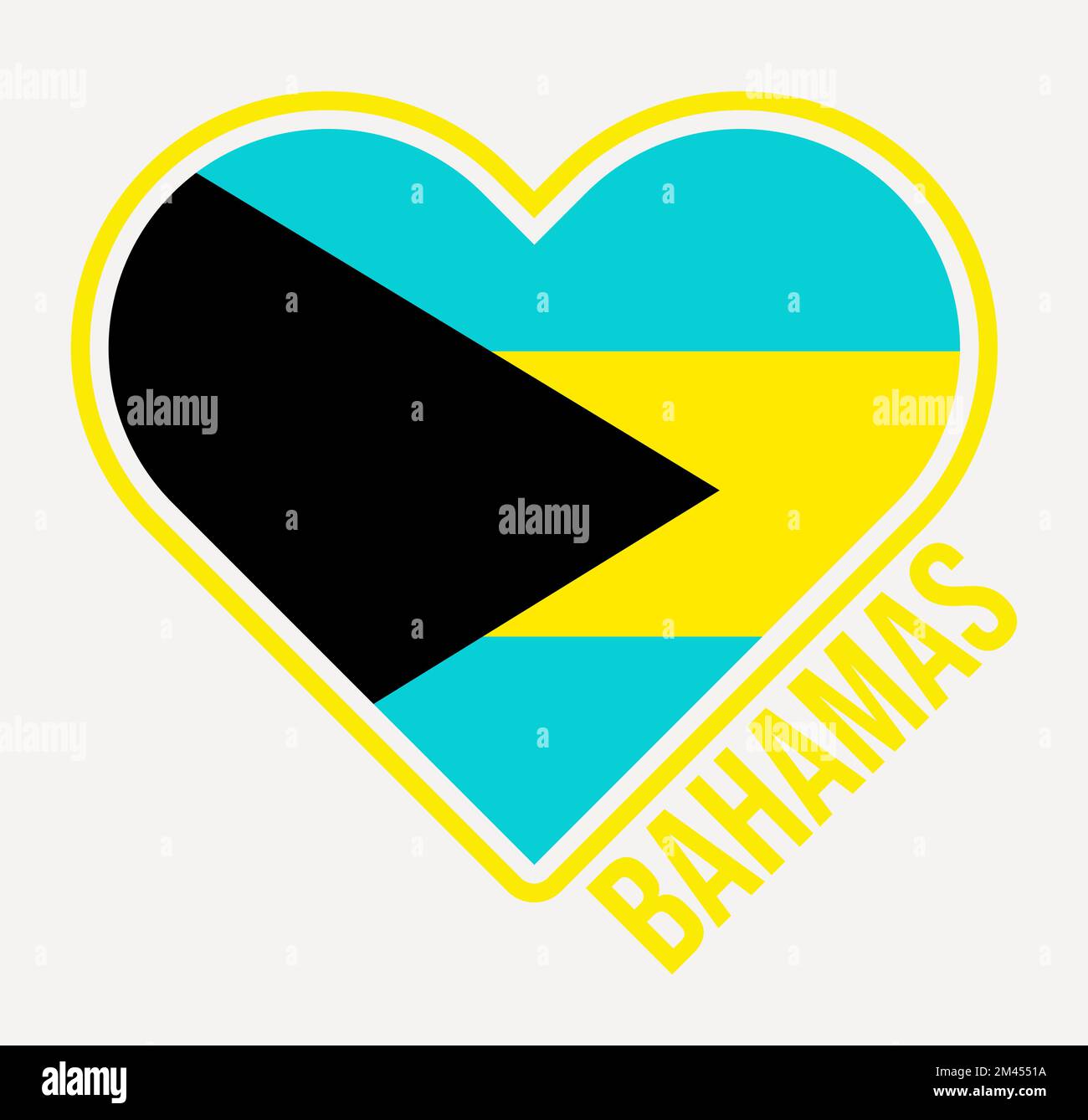 Bahamas heart flag badge. Made with Love from Bahamas logo. Flag of the ...