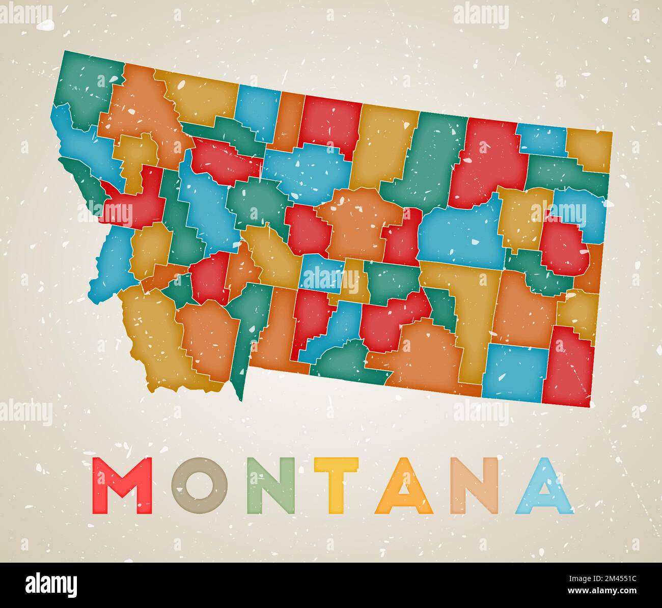 Vintage montana map Stock Vector Images - Alamy