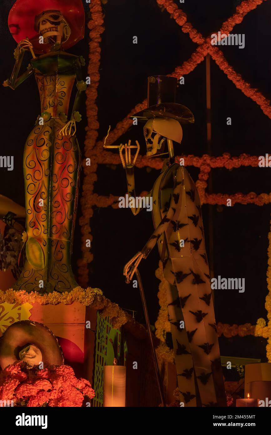 full body paper skull, on the day of the dead altar Stock Photo - Alamy