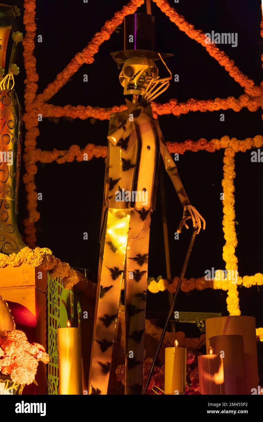 full body paper skull, on the day of the dead altar Stock Photo - Alamy