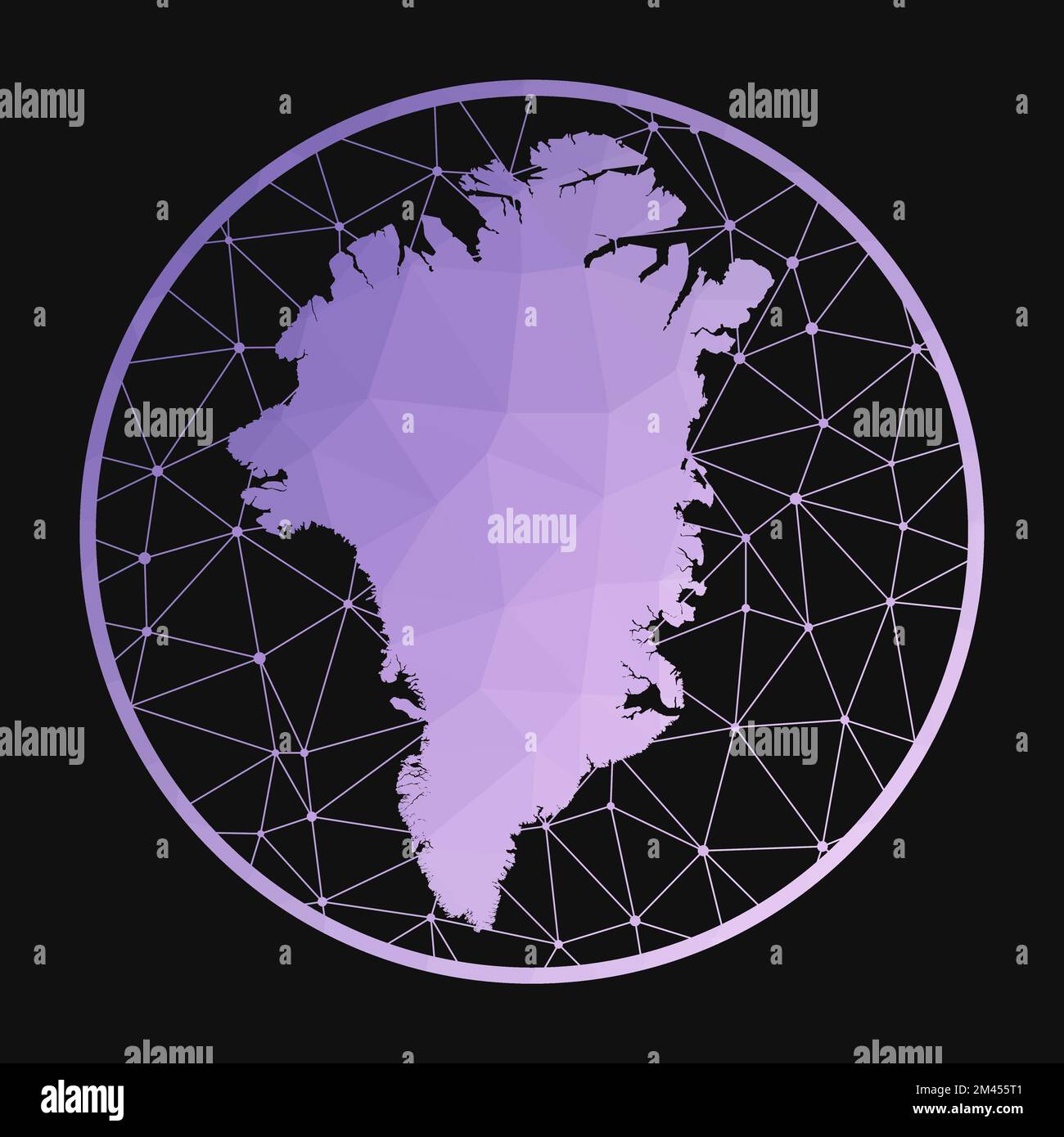 Greenland icon. Vector polygonal map of the country. Greenland icon in geometric style Stock ...