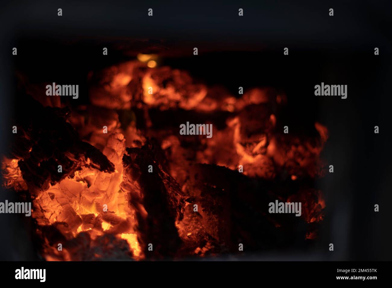 Fire flame. Flame texture. Burning firewood in stove. Fuel in hearth ...