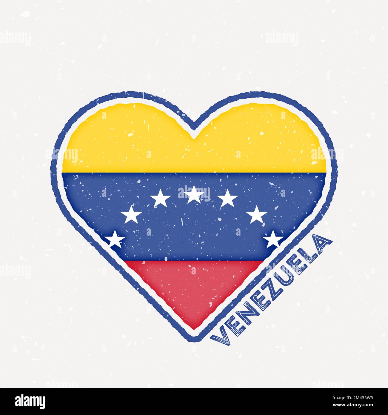 Venezuela heart flag badge. Venezuela logo with grunge texture. Flag of ...