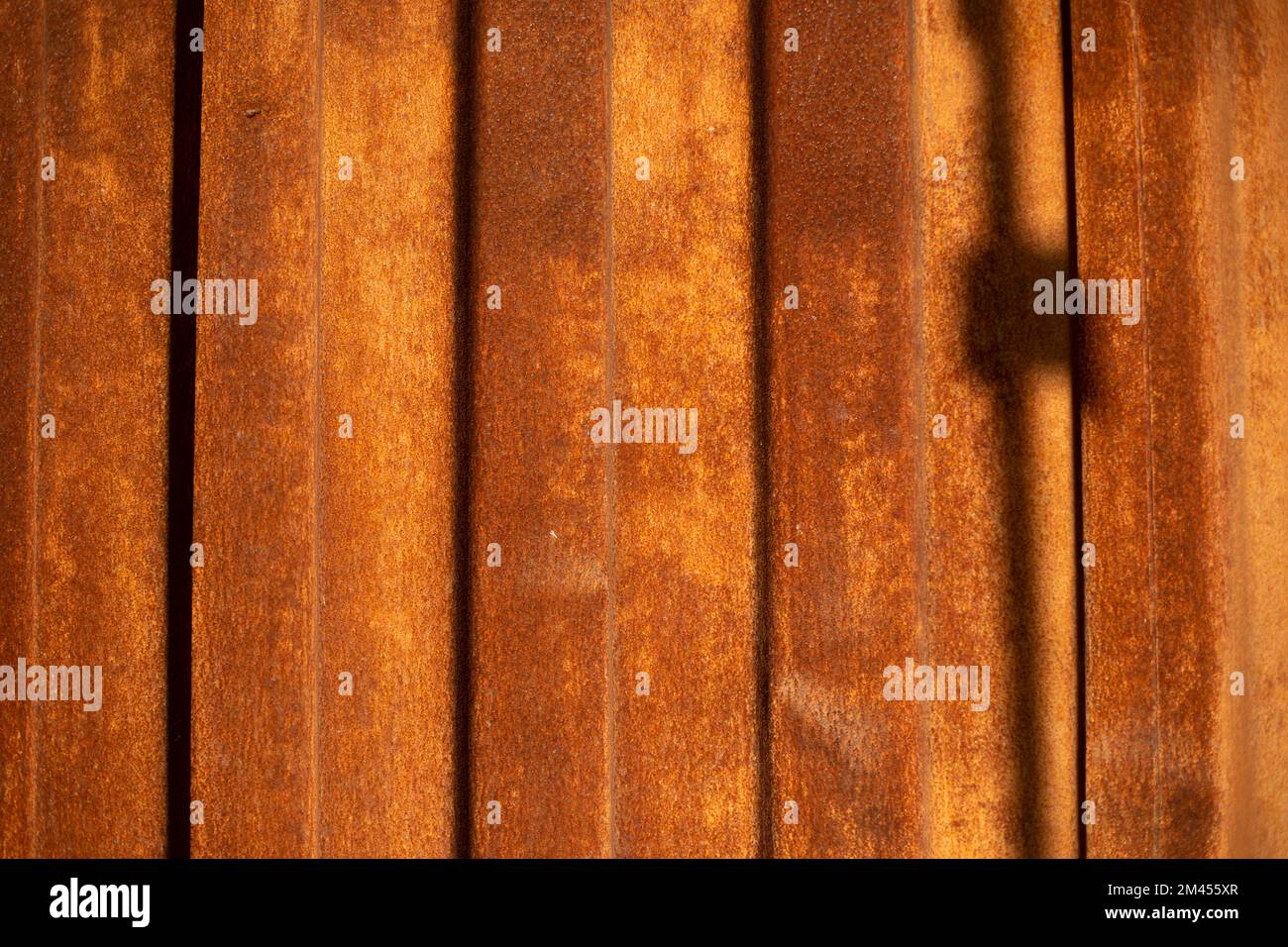 Rusty steel. Steel fence. Spoiled metal. Rust in sunlight Stock Photo ...