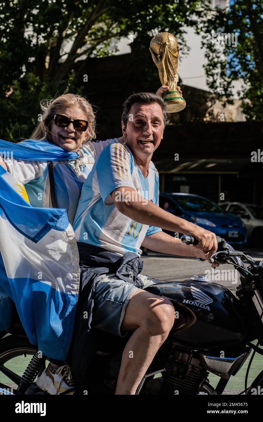La Plata, Buenos Aires, Argentina - December 18, 2022: Fans on a ...