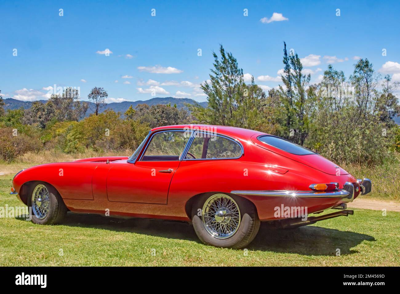 A red Jaguar E Type FDC Sports car Stock Photo - Alamy
