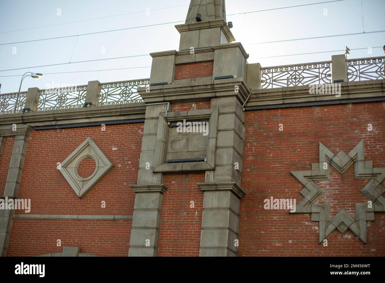Old architecture in Moscow. Details of building of 18th century. Brick ...