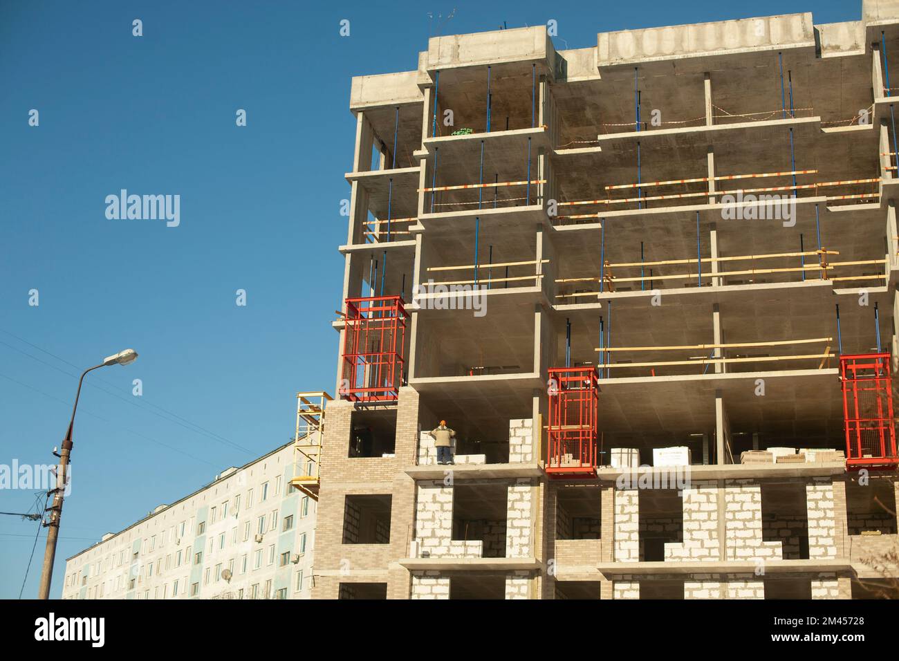 Construction of building. Construction work Stock Photo - Alamy