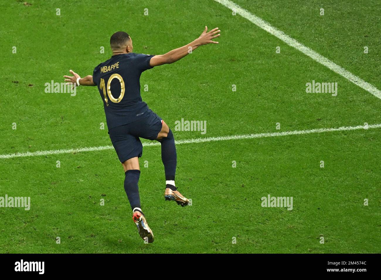Kylian Mbappe of France celebrates his goal during Argentina v France ...