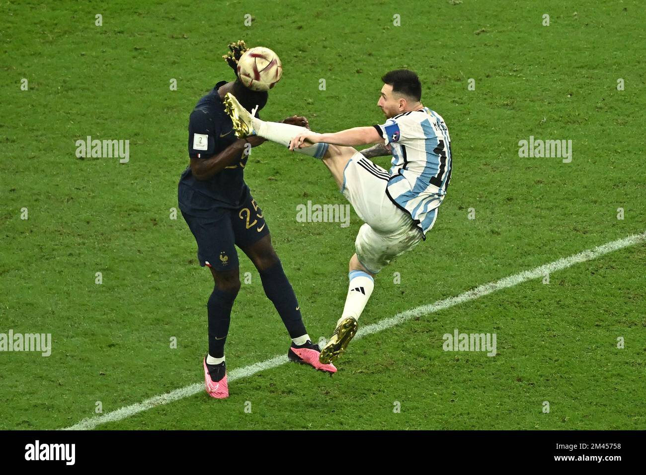 Eduardo Camavinga of France and Lionel Messi of Argentina during ...