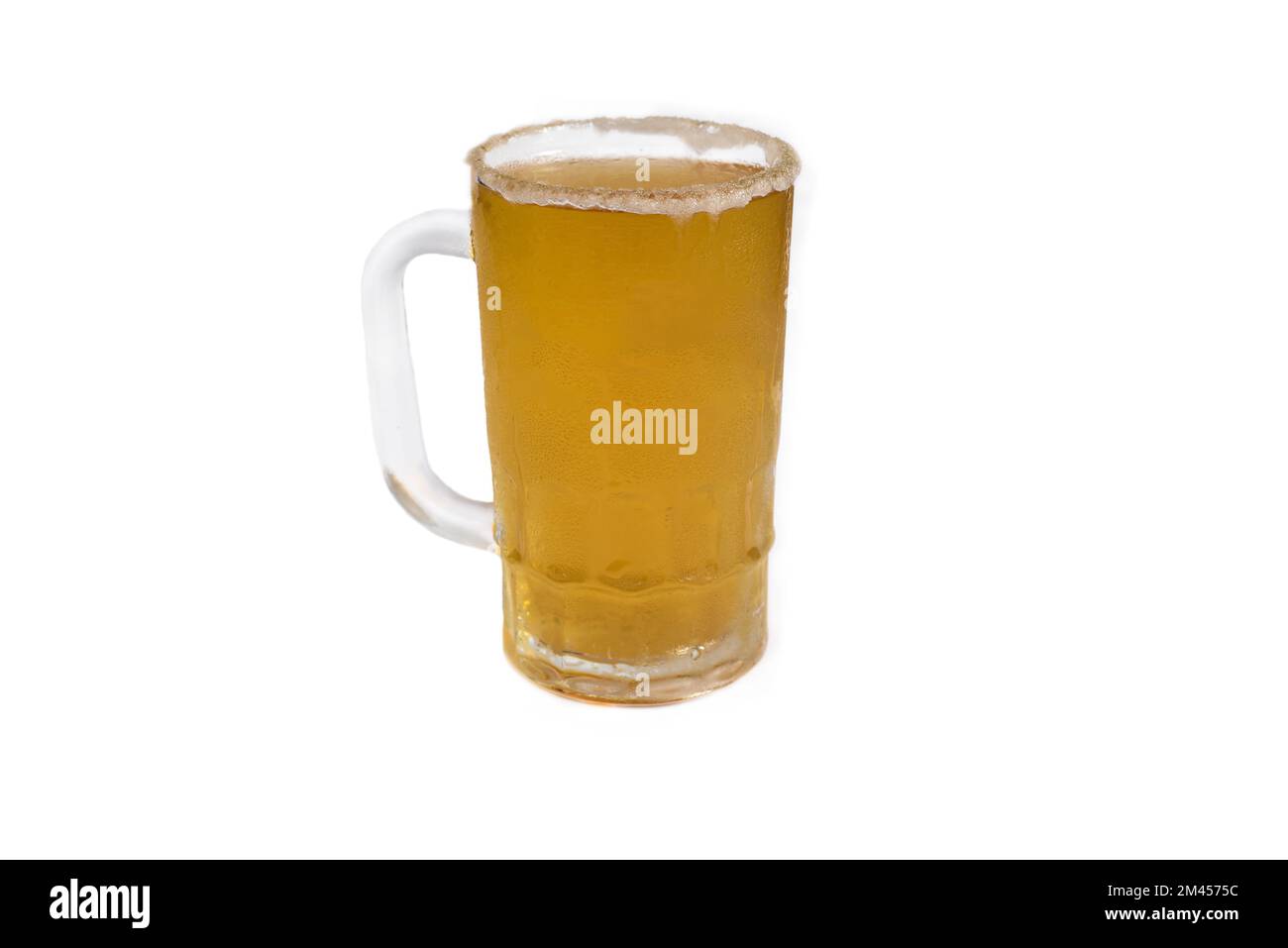 Mexican drink orange beer with salt isolated on white background Stock ...