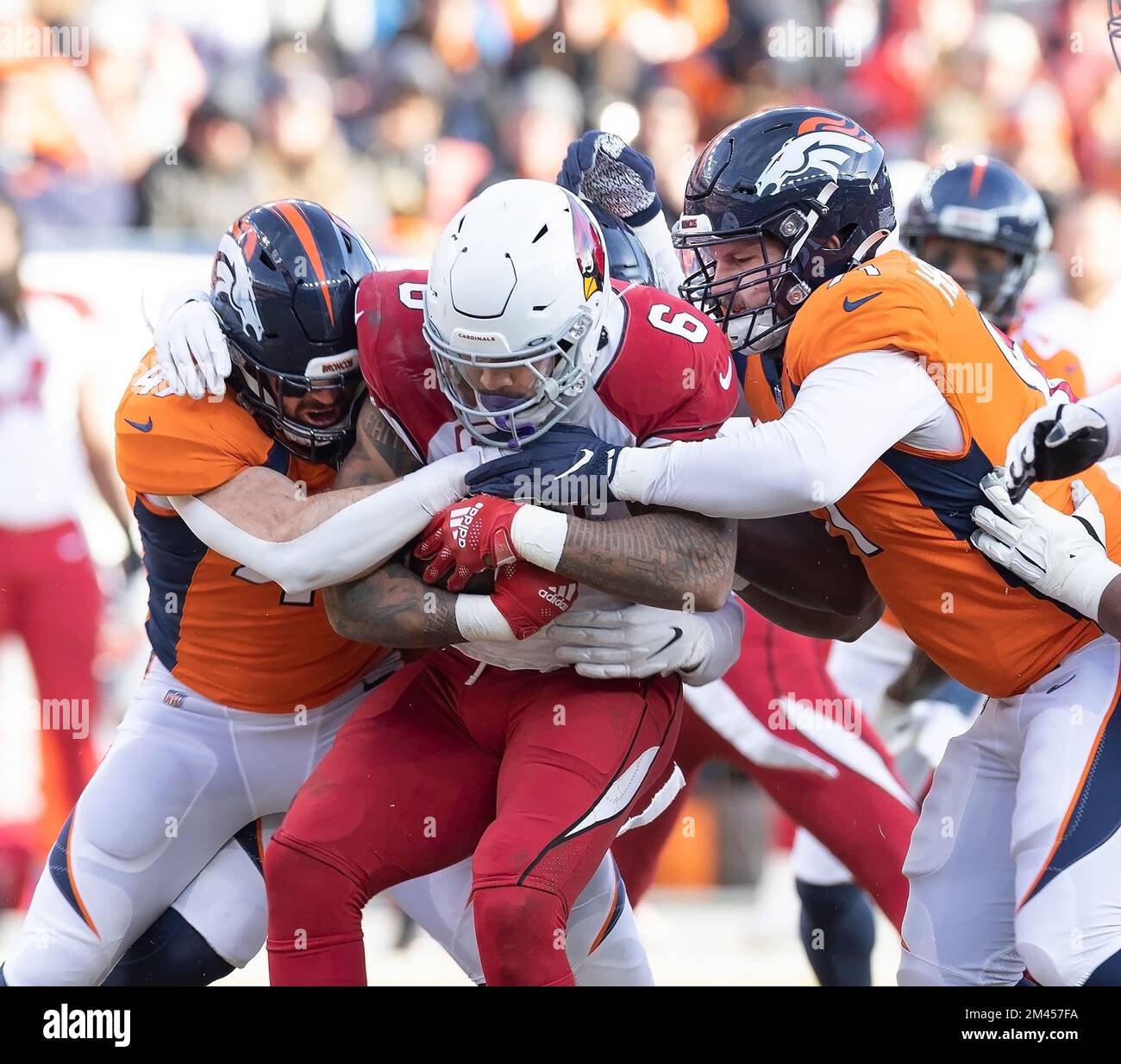 Denver, Colorado, USA. 18th Dec, 2022. Cardinals RB JAMES CONNER gets ...