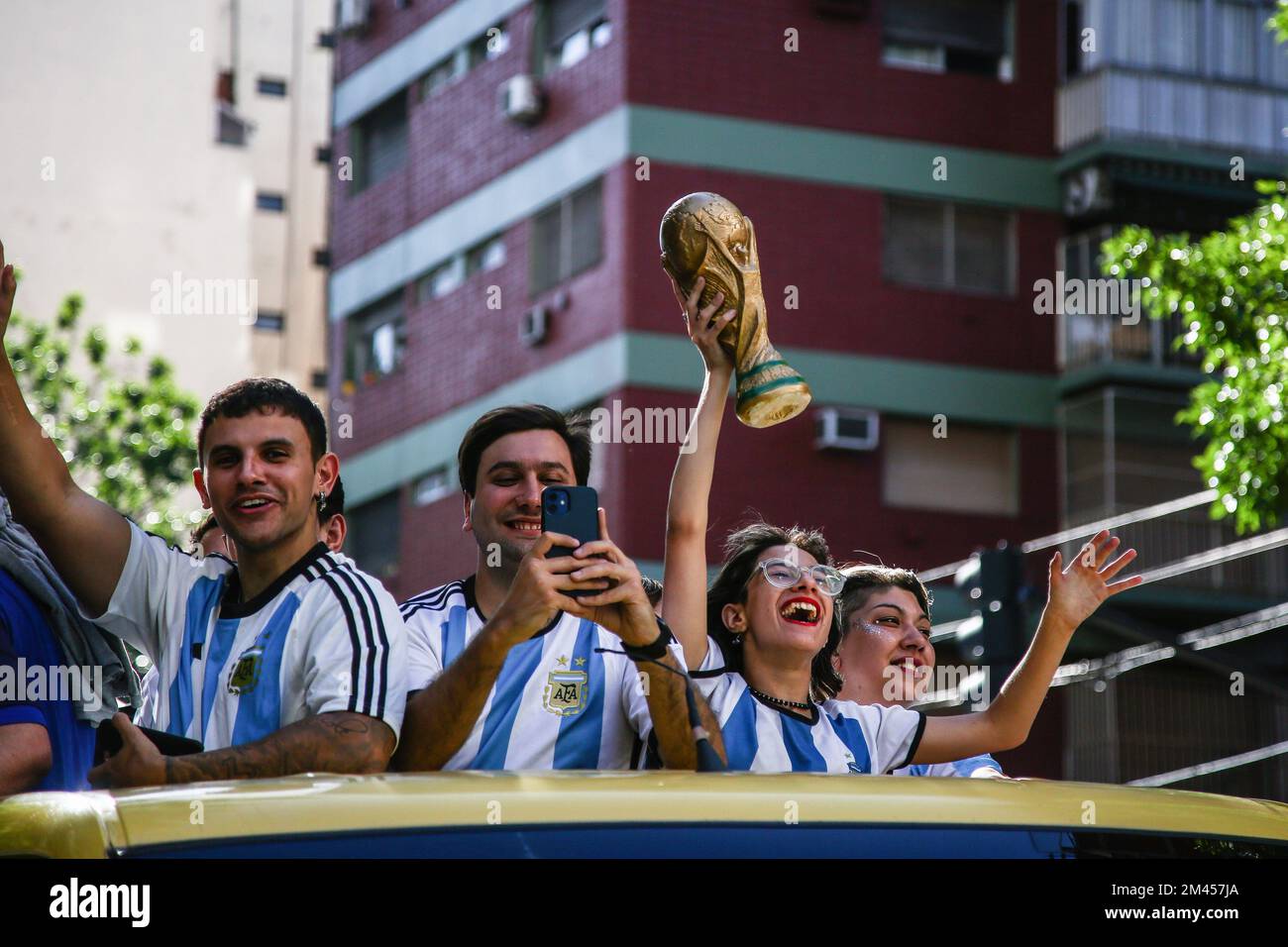 Argentina fans celebrate their championship in the World Cup Qatar 2022 ...