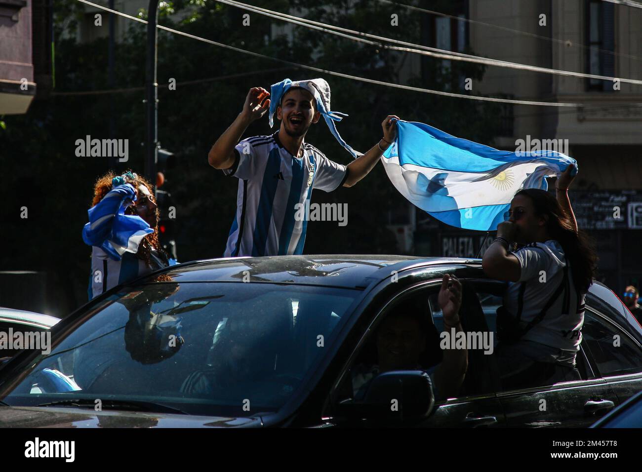 Argentina fans celebrate their championship in the World Cup Qatar 2022 ...