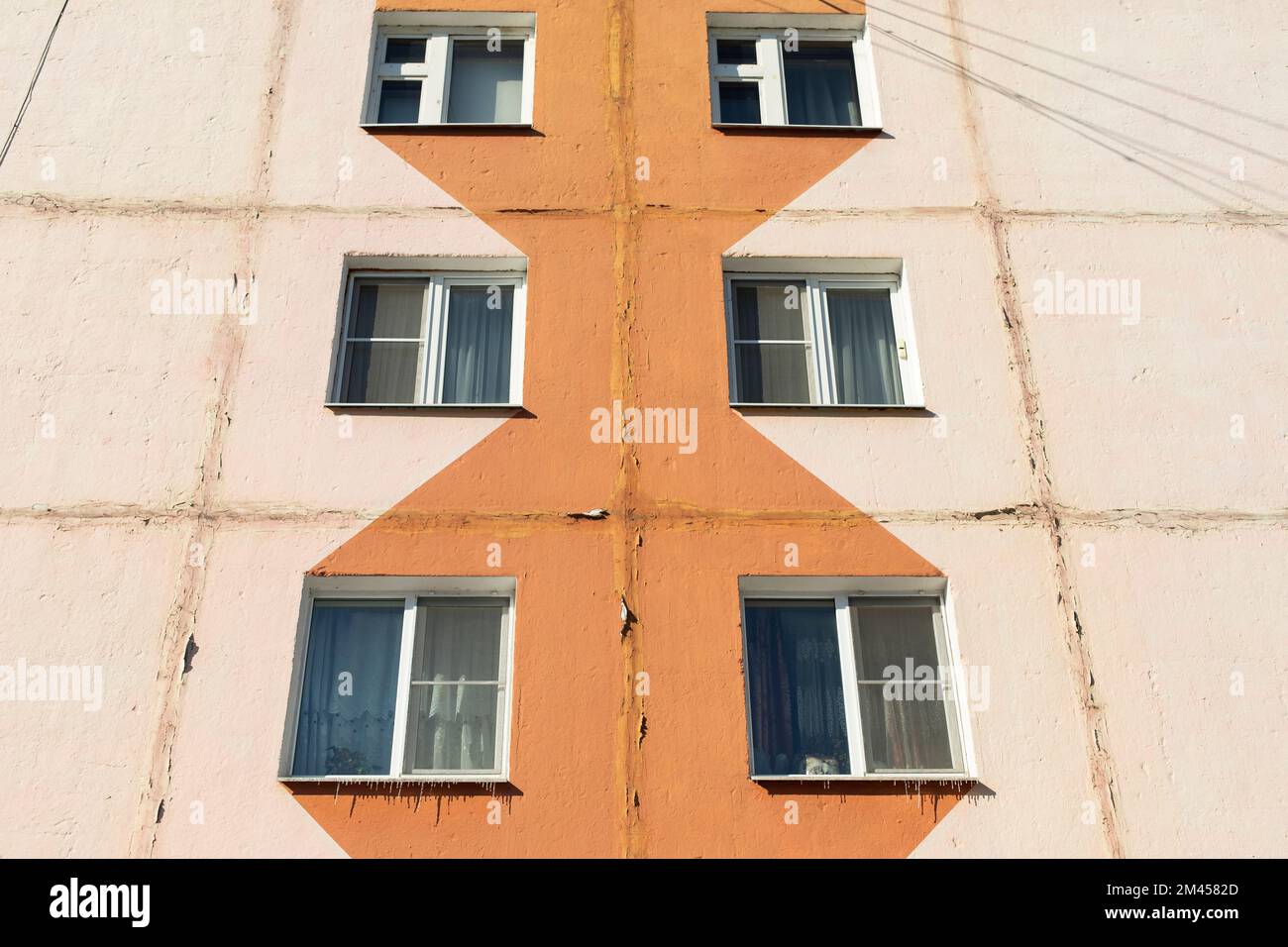 Window to building. Ordinary house in detail. Residential building in ...