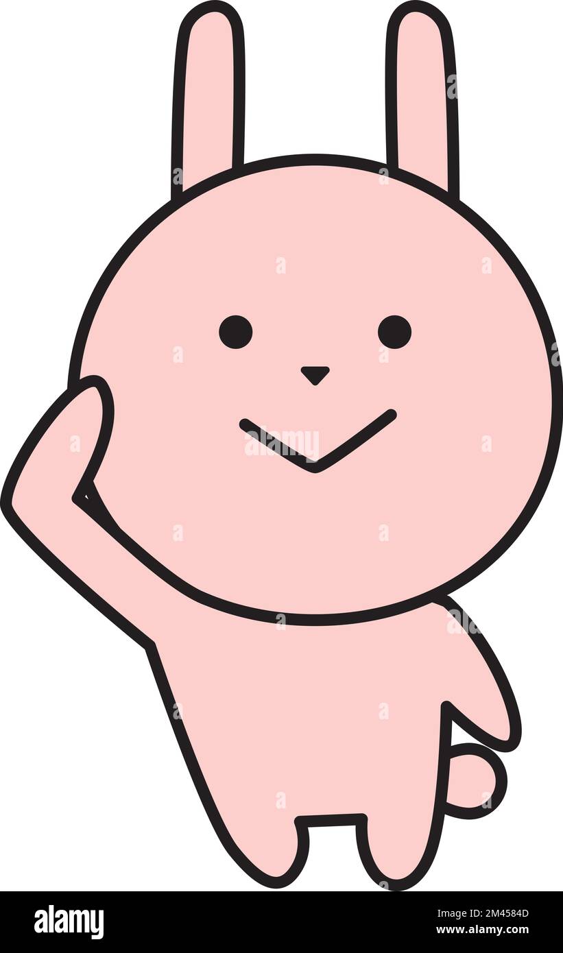 A rabbit character that poses for understanding. Cute and funny animal ...