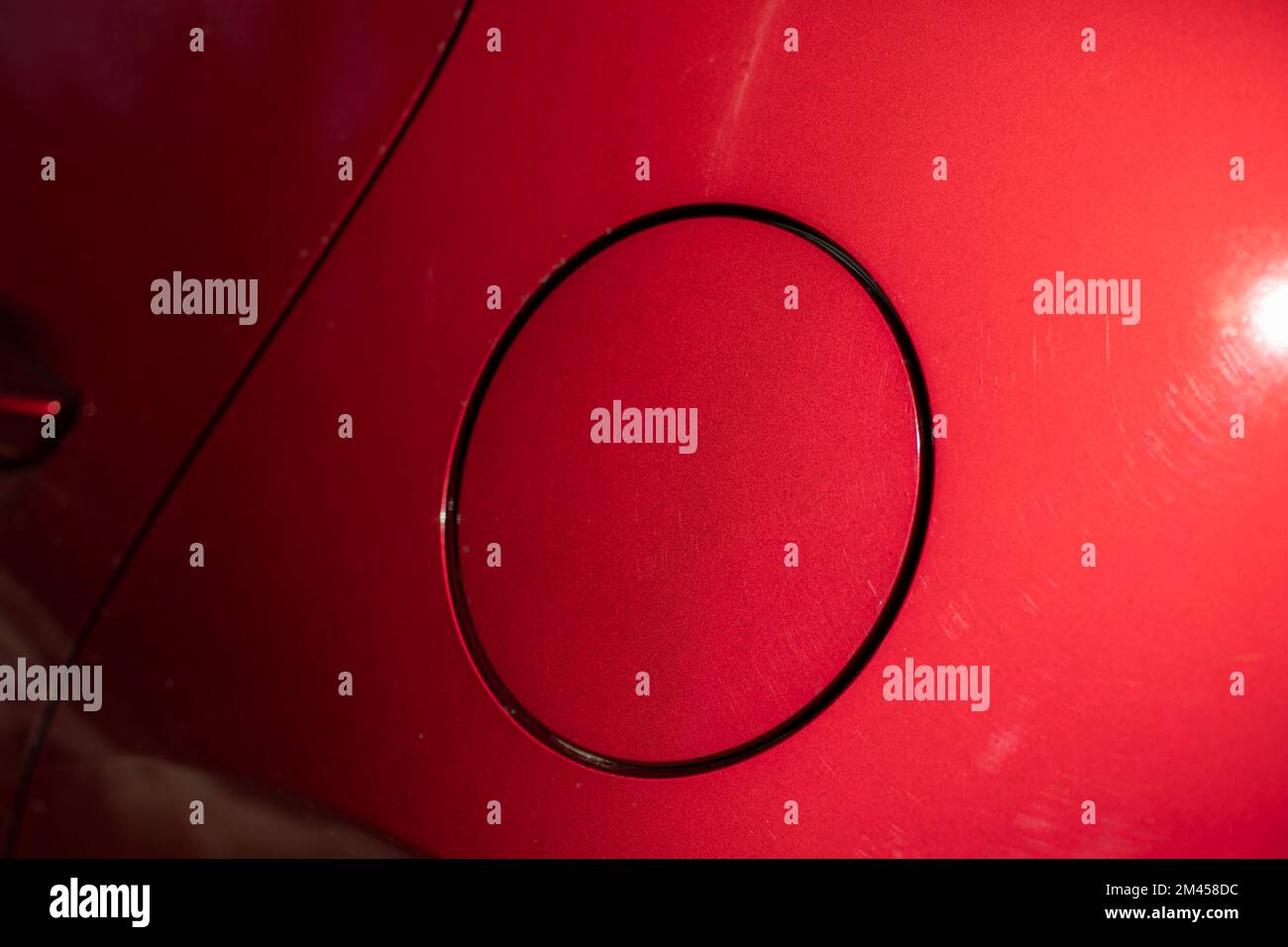 Hole for gasoline. Round gas tank. Protection cover in transport. Round ...