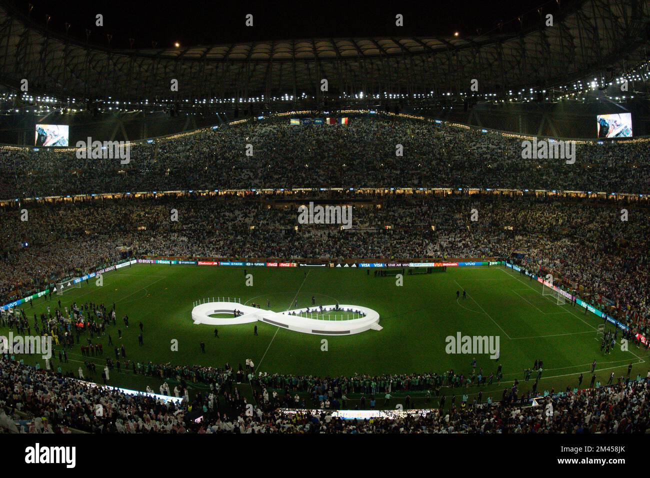 A general view inside the stadium during Argentina v France match Final of the Fifa World Cup ...