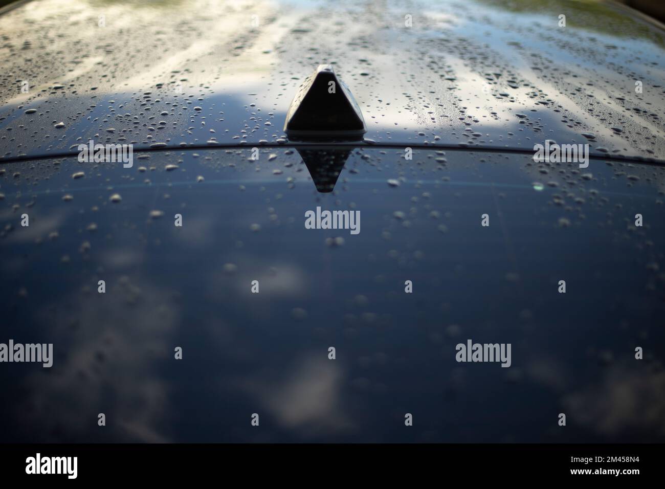 Car with drops. Car is in details. Personal transport. Roof of car at ...