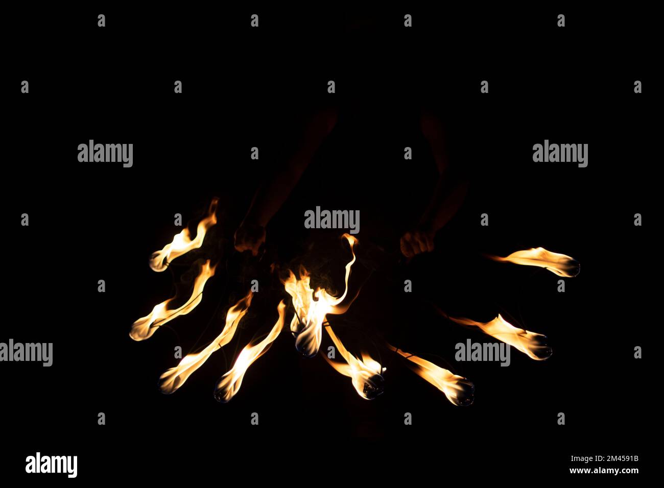 Lights in dark. Burning flames at night. Texture of burning fuel ...