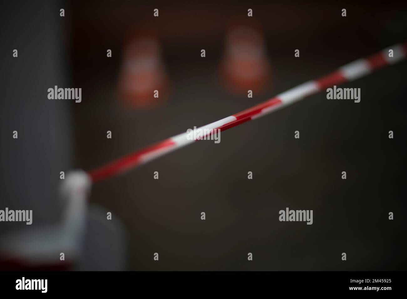 Red ribbon. Warning tape. Fencing of accident site Stock Photo - Alamy