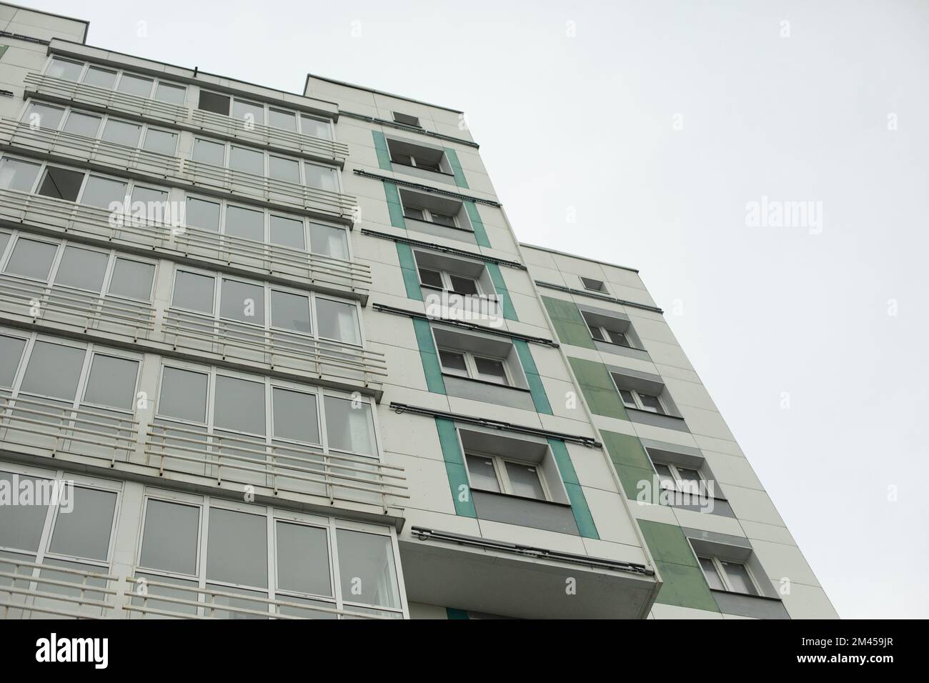 Building in city. Architecture details. Lots of windows in house. Urban ...
