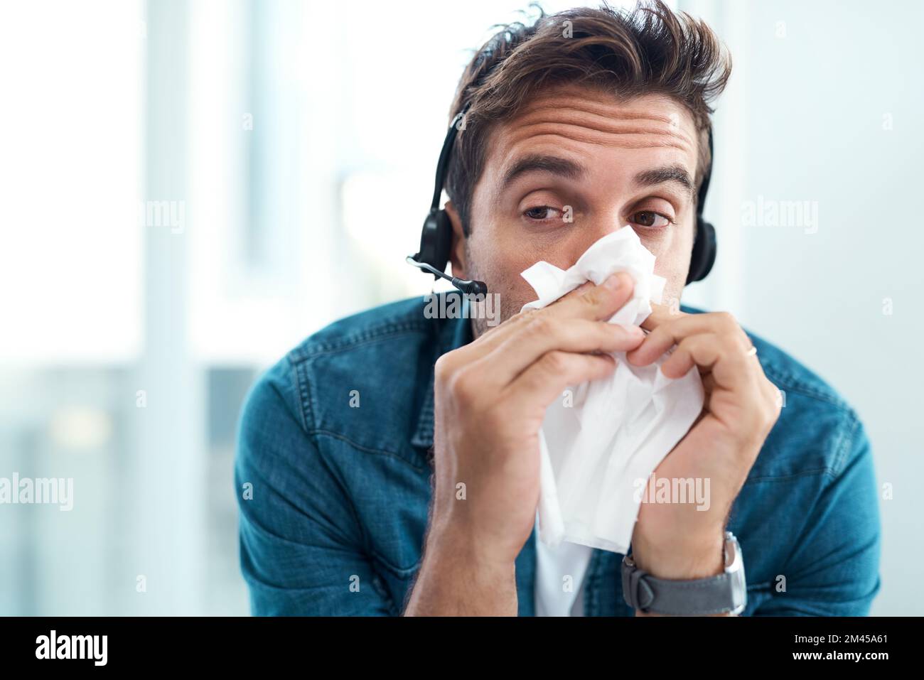 Ive been sick the whole day at the office today. a male call centre ...
