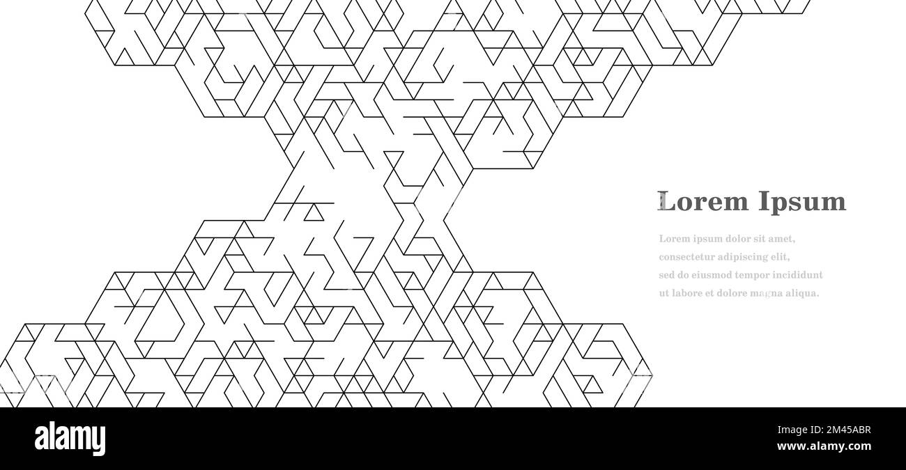 abstract black white hexagon, geometric texture background, polygon pattern, network concept ...