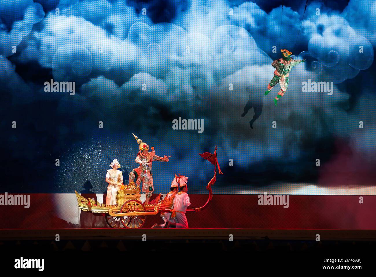 Khon is traditional dance drama art of Thai classical masked, this performance is Ramayana epic ...