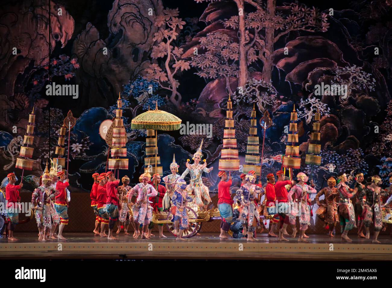 Khon is traditional dance drama art of Thai classical masked, this performance is Ramayana epic ...