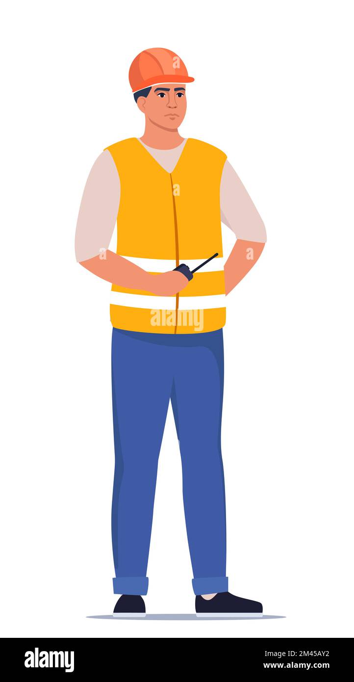 Construction worker vest full body Stock Vector Images - Alamy