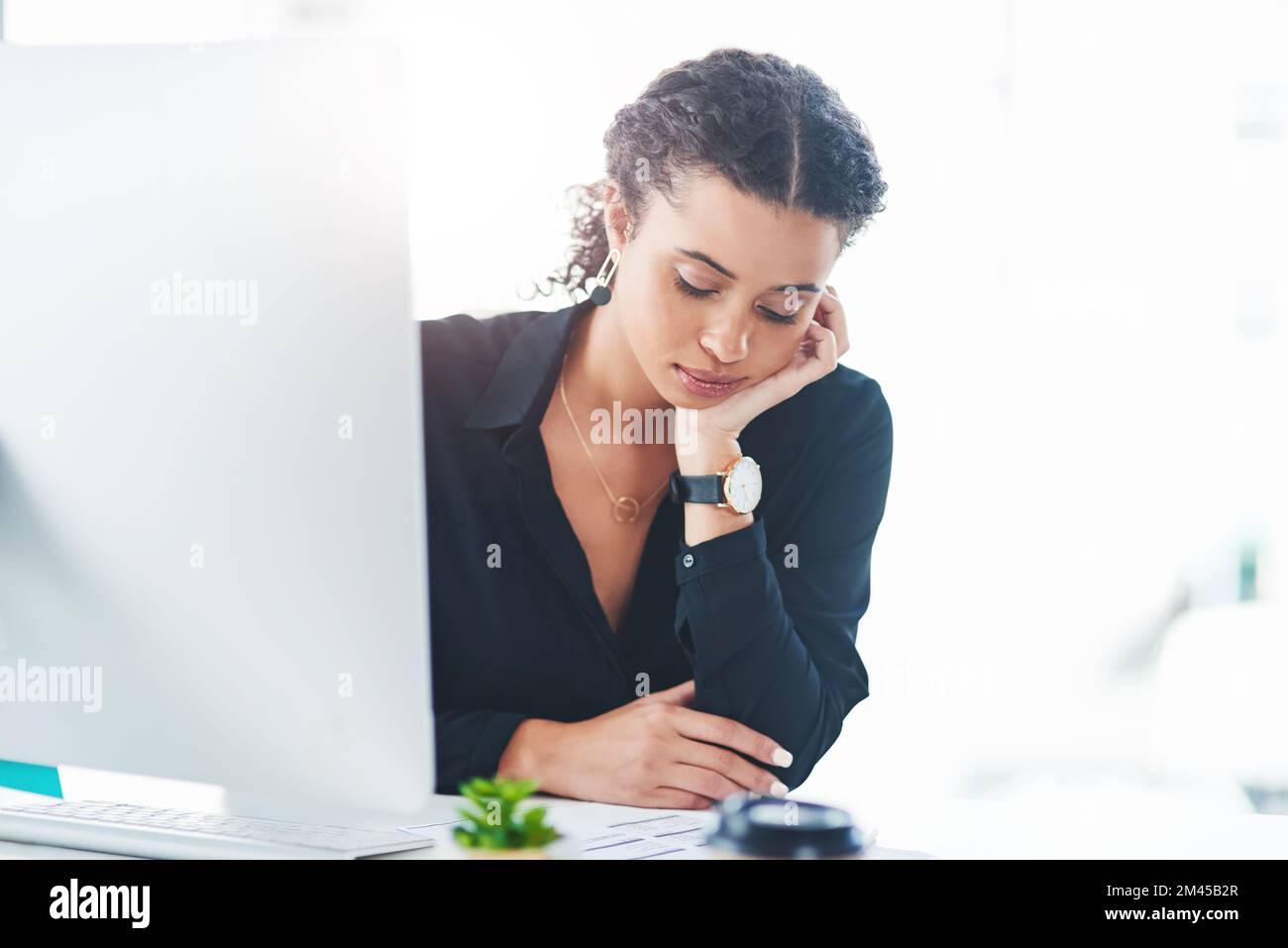 Are you finding less fulfillment in your career. a young businesswoman ...