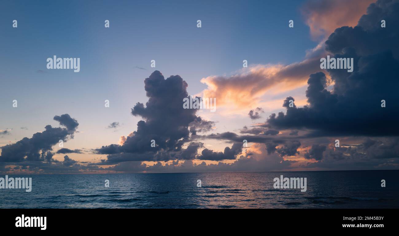 Sunset on sea background. Nature wallpaper with summer sea. Water sea ...