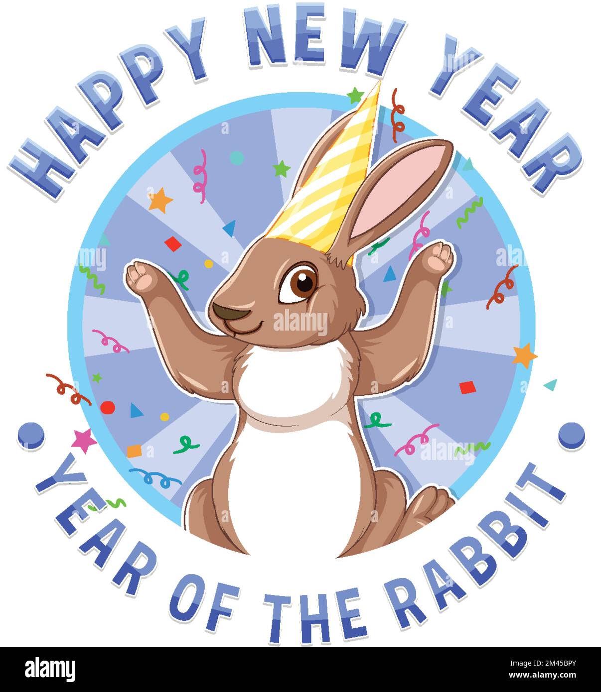 Year of the Rabbit Happy New Year Banner illustration Stock Vector ...