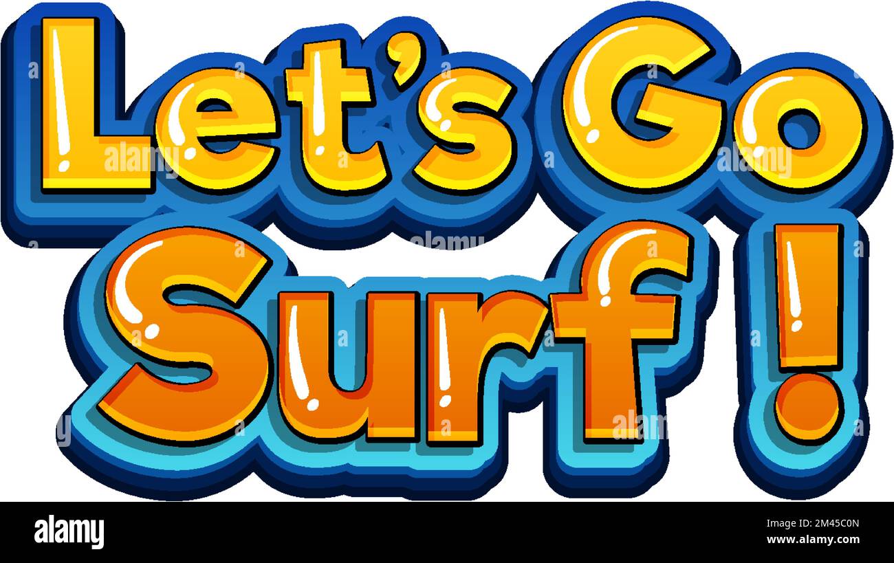Lets go surf icon cartoon style illustration Stock Vector Image & Art ...