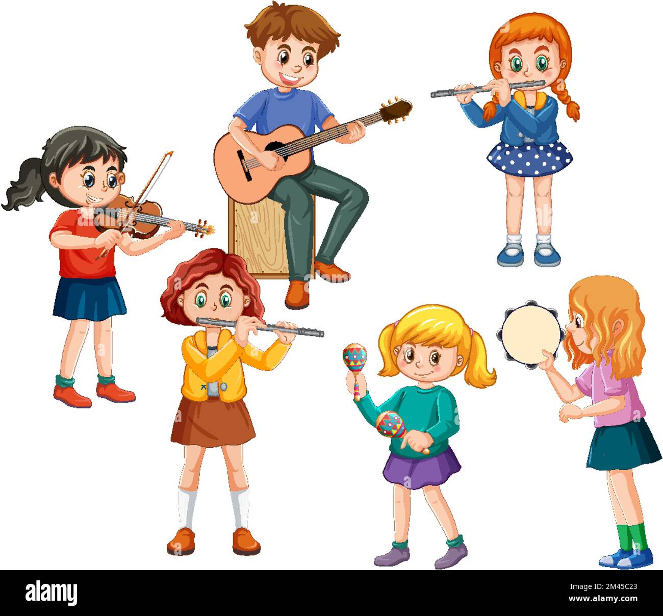 Music band kids cartoon illustration Stock Vector Image & Art - Alamy
