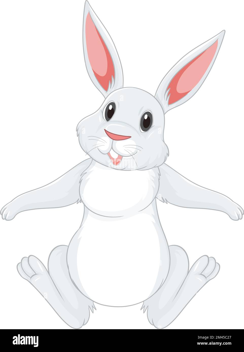 White rabbit cartoon character illustration Stock Vector Image & Art ...