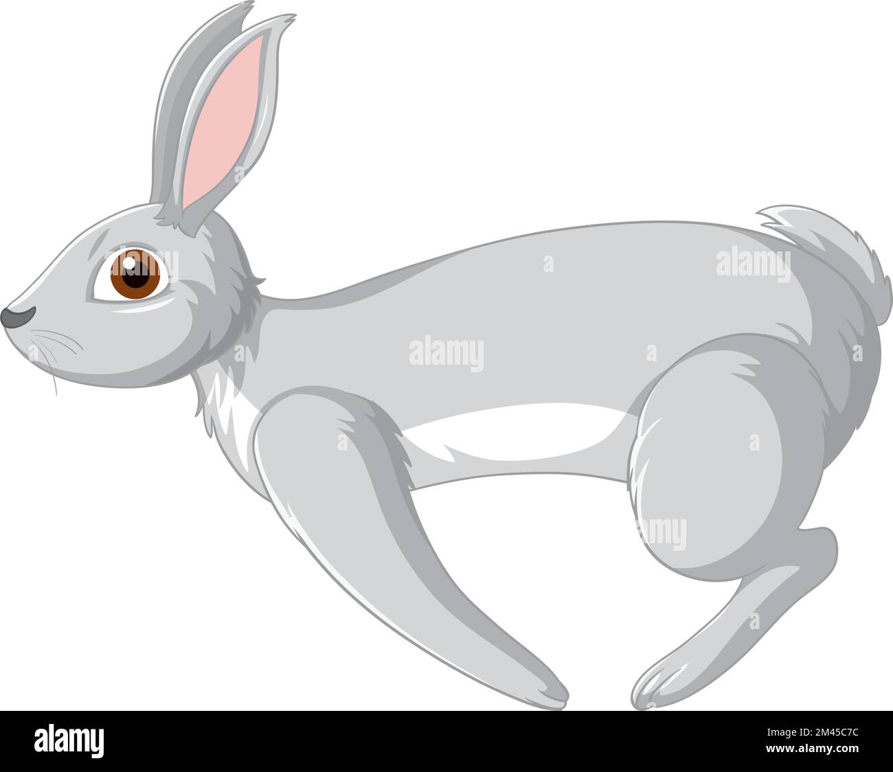 Cute grey rabbit cartoon character illustration Stock Vector Image ...