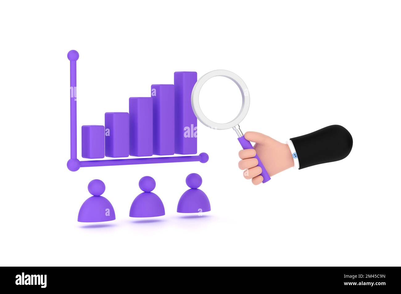 3d man human magnifying glass Cut Out Stock Images & Pictures - Alamy