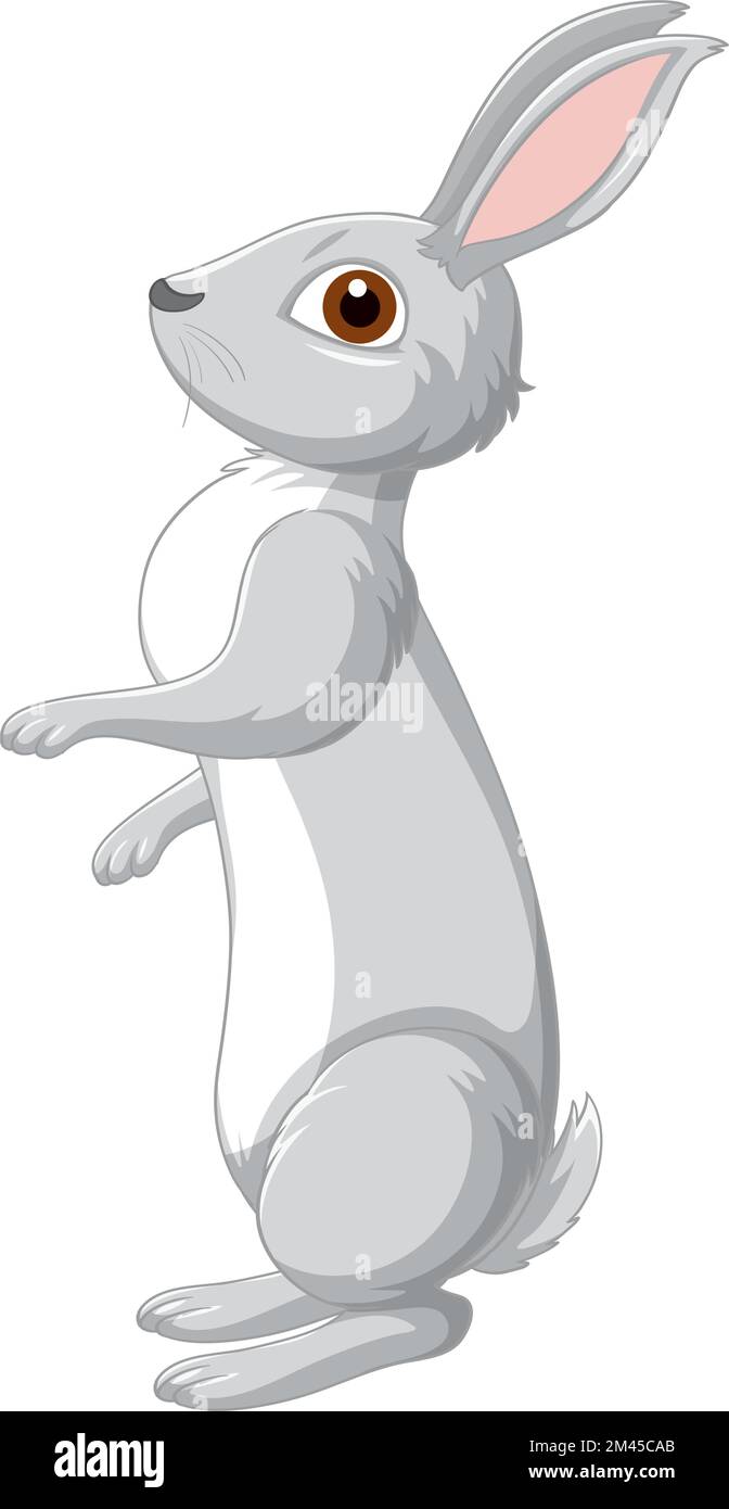 White rabbit cartoon character illustration Stock Vector Image & Art ...
