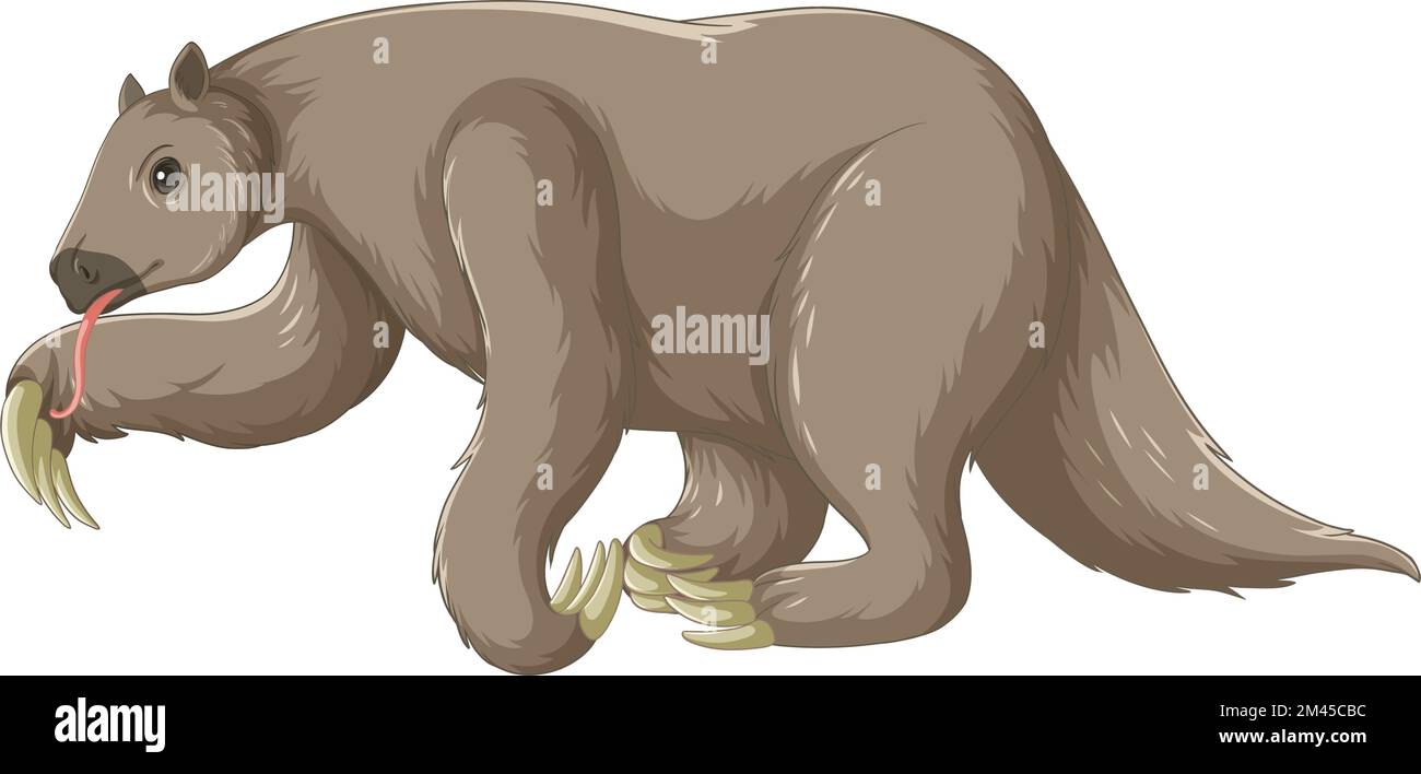 Ground sloth extinct animal vector illustration Stock Vector Image ...