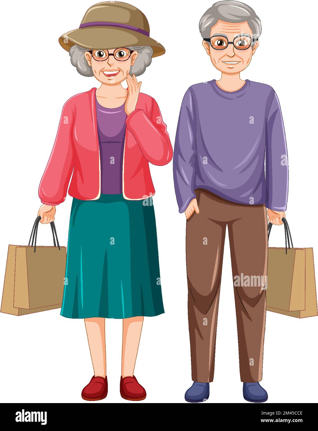 Senior happy man shopping Stock Vector Images - Alamy