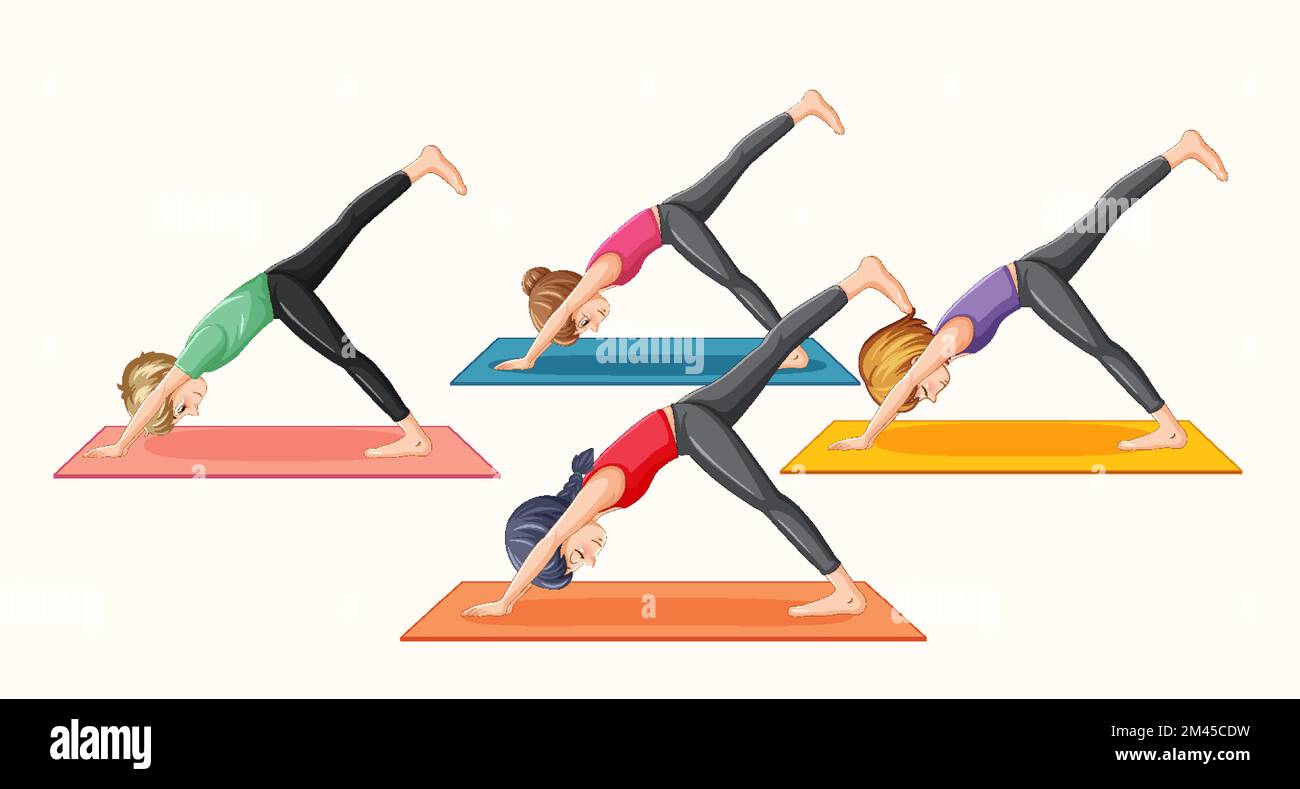 Group of people practicing yoga illustration Stock Vector Image & Art ...
