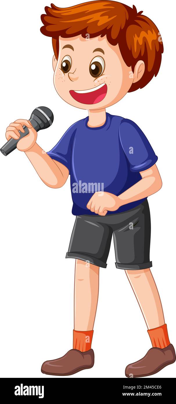 Singer man cartoon character isolated illustration Stock Vector Image ...