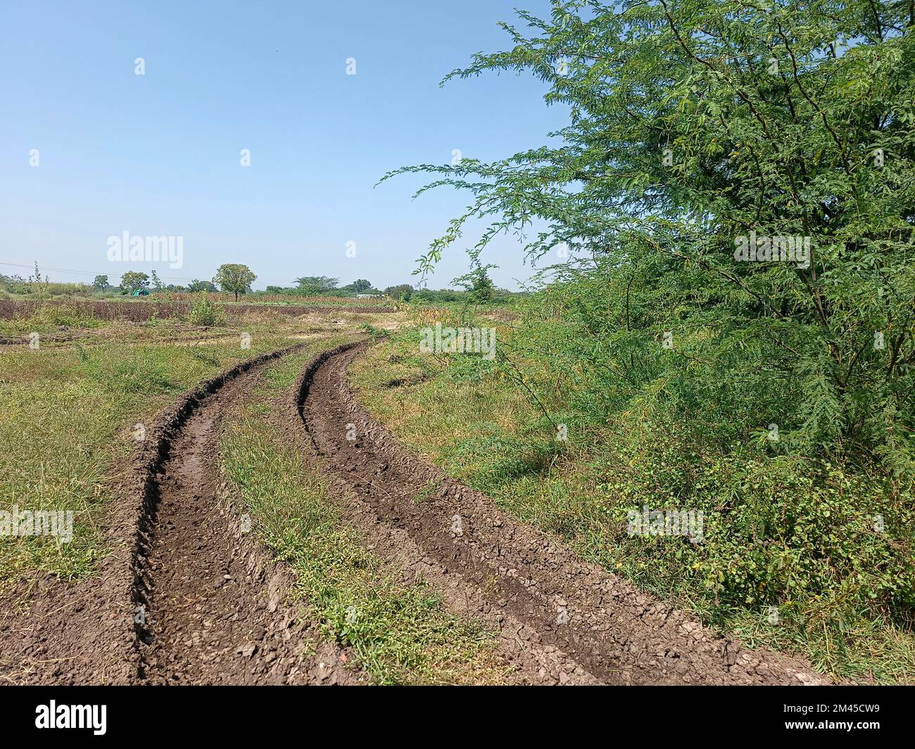 View of Indian Village Road - Mud Road connected to the countryside ...
