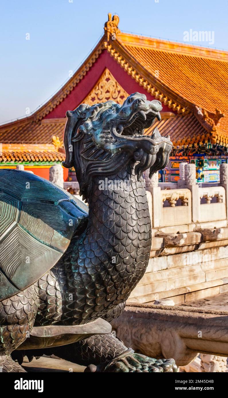 Dragon Tortoise Bronze Statue Gugong Forbidden City Emperor's Palace ...