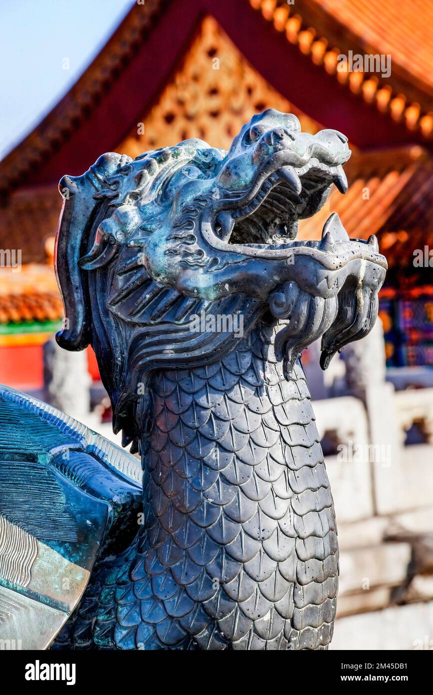 Dragon Tortoise Bronze Statue Gugong Forbidden City Emperor's Palace ...