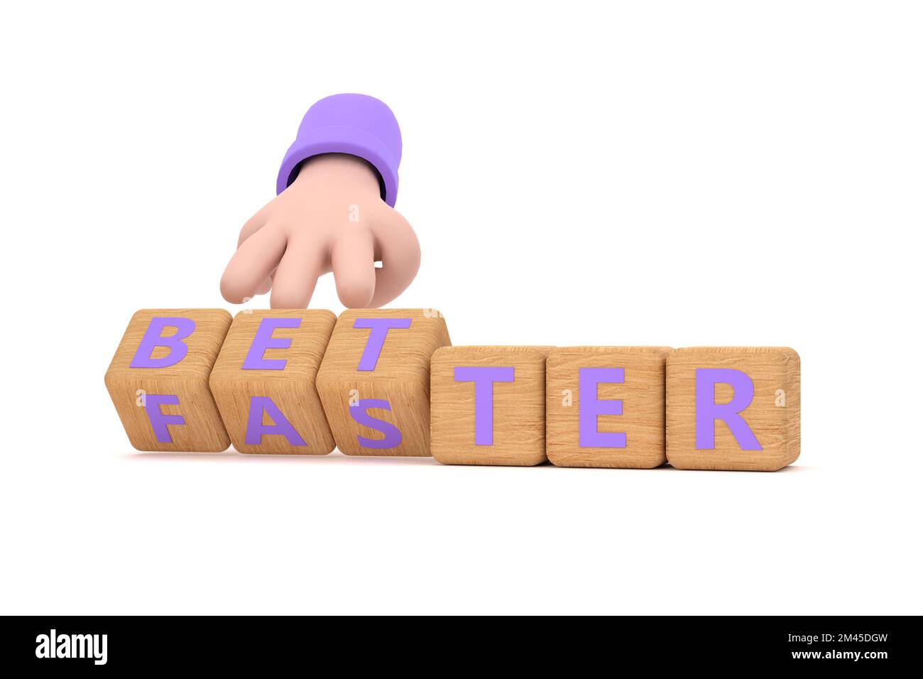 3d. Hand turns dice and changes the word "better" to "faster Stock ...